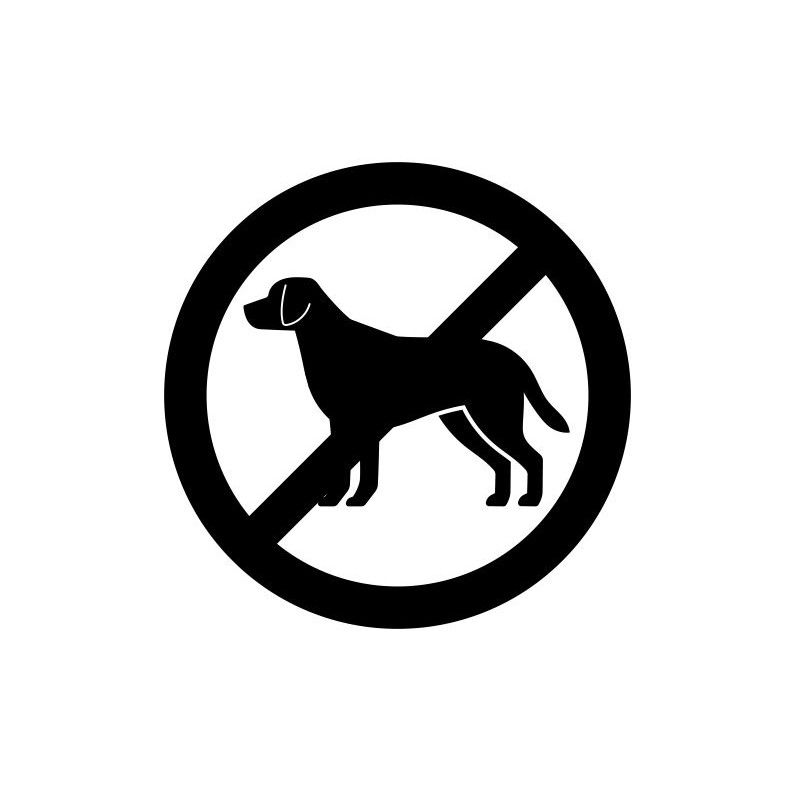 Autocollant et panneau interdit aux chiens Autocollant et panneau interdit aux chiens