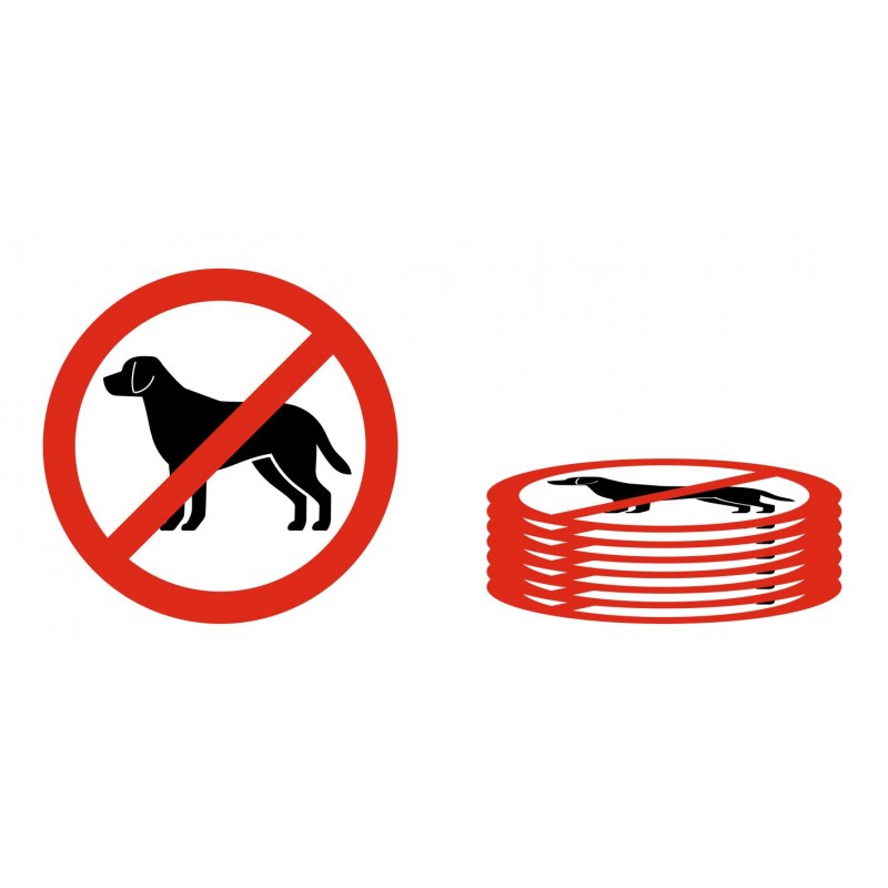 Autocollant et panneau interdit aux chiens Autocollant et panneau interdit aux chiens