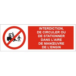 Autocollant et panneau interdiction de passer sous la charge